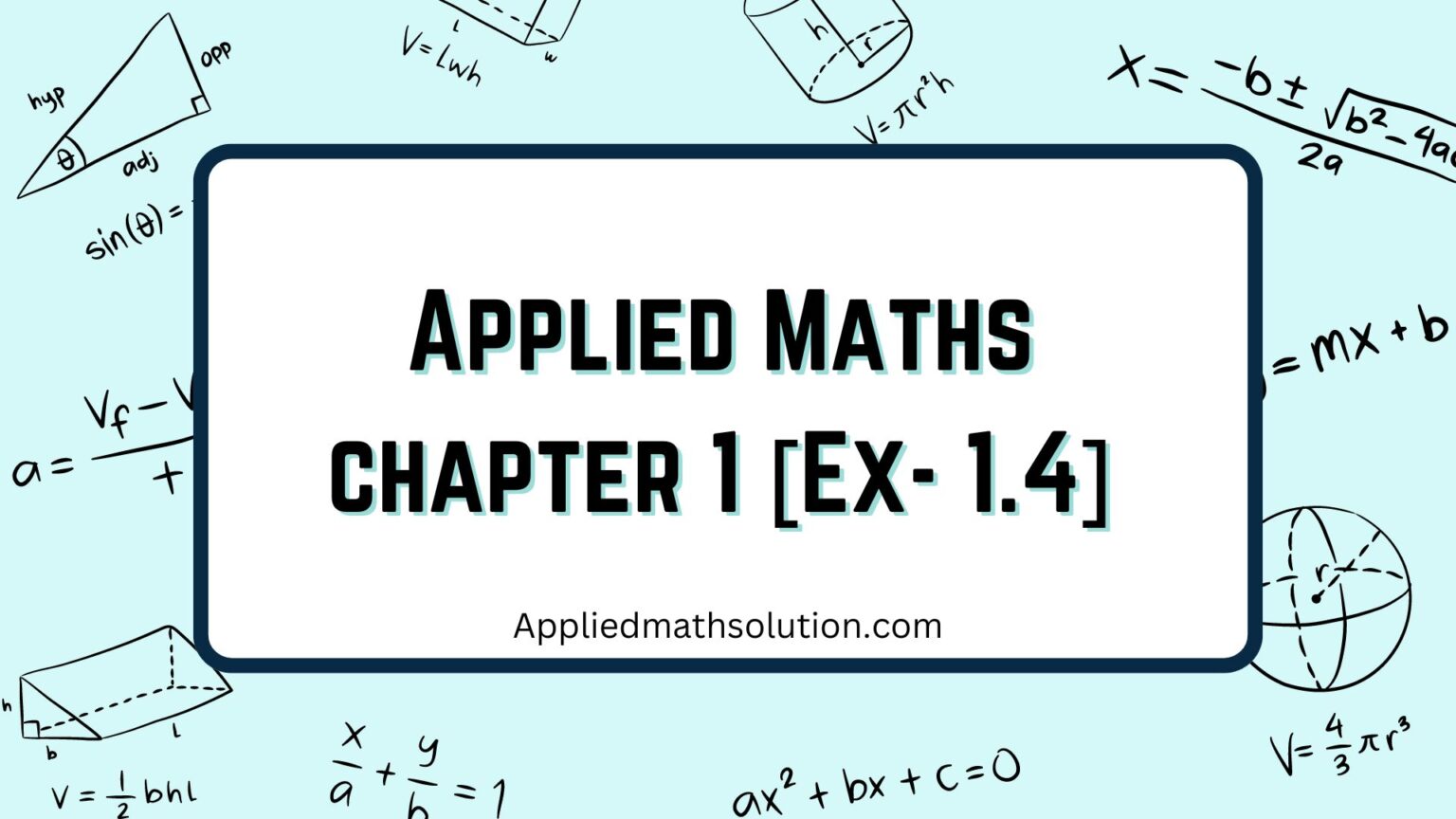 Class 12 Applied Maths Chapter 1 (Ex - 1.4) - Appliedmathsolution.com